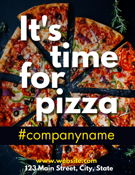 Copy of it's time for pizza flyer advertisement | PosterMyWall