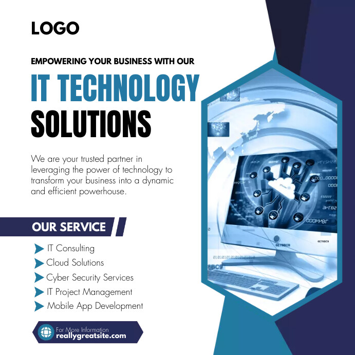 IT SOLUTIONS SERVICES Template | PosterMyWall