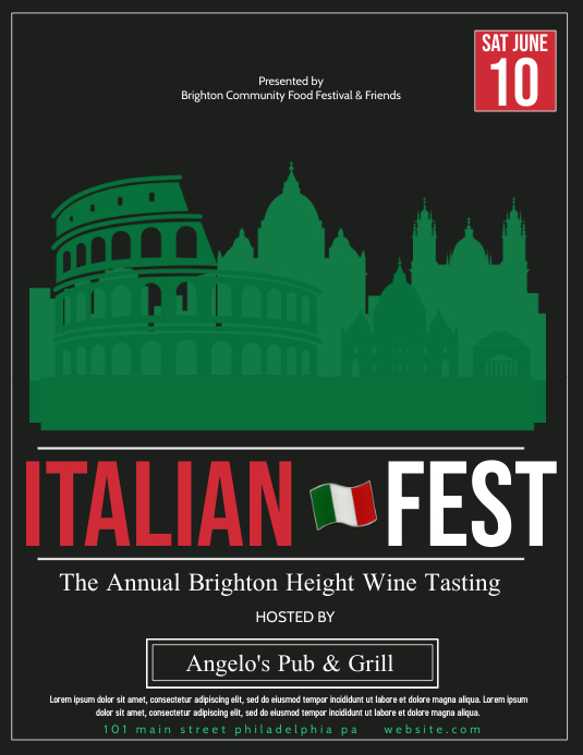 Italian Fest Template | PosterMyWall