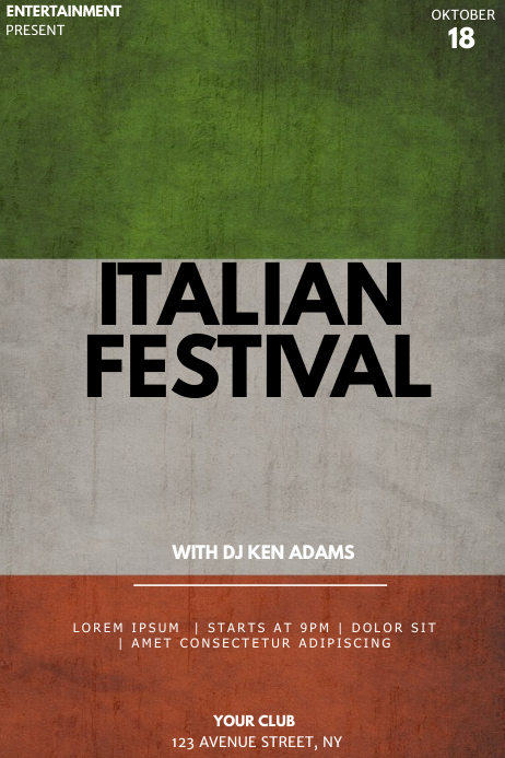 Italian festival flyer template | PosterMyWall