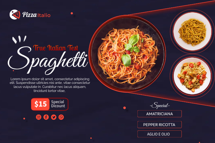 Italian Food Menu Template | PosterMyWall