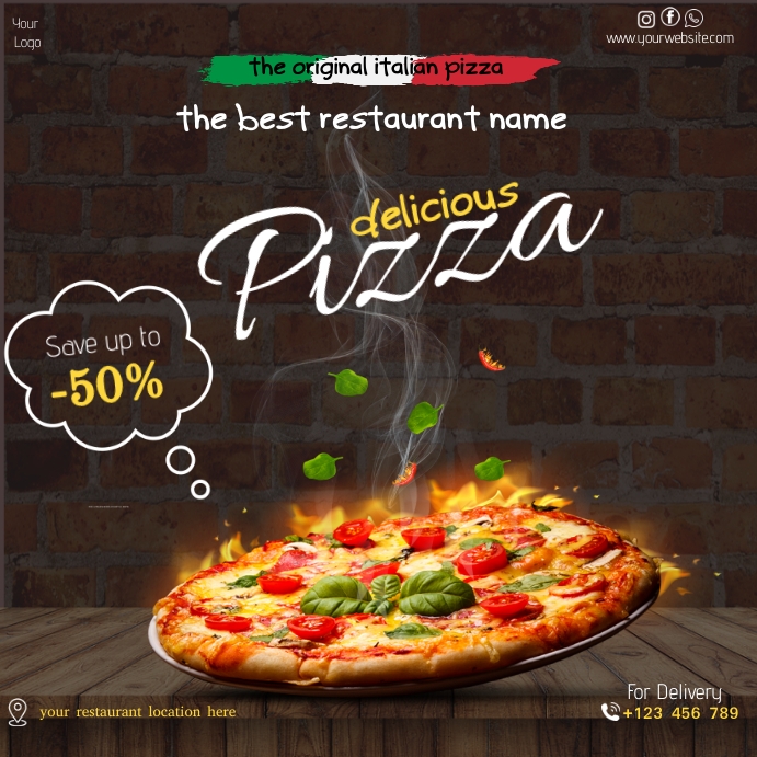 Italian Pizza Template | PosterMyWall