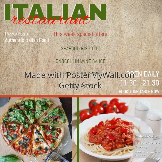 italian restaurant insta Template | PosterMyWall