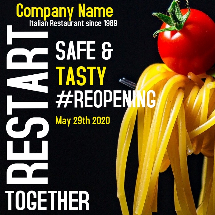 Copy of Italian restaurant instagram post reopening a | PosterMyWall