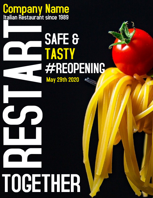 Italian restaurant reopening flyer advertisem Template | PosterMyWall