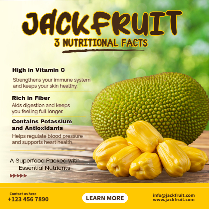 jackfruit nutrition facts Template | PosterMyWall