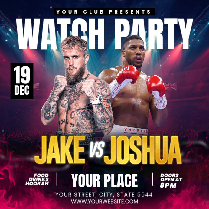 jake vs joshua Fight Night Template | PosterMyWall
