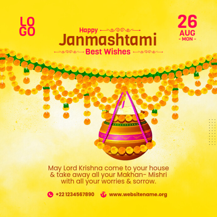 Janmashtami Best Wishes Post Template | PosterMyWall