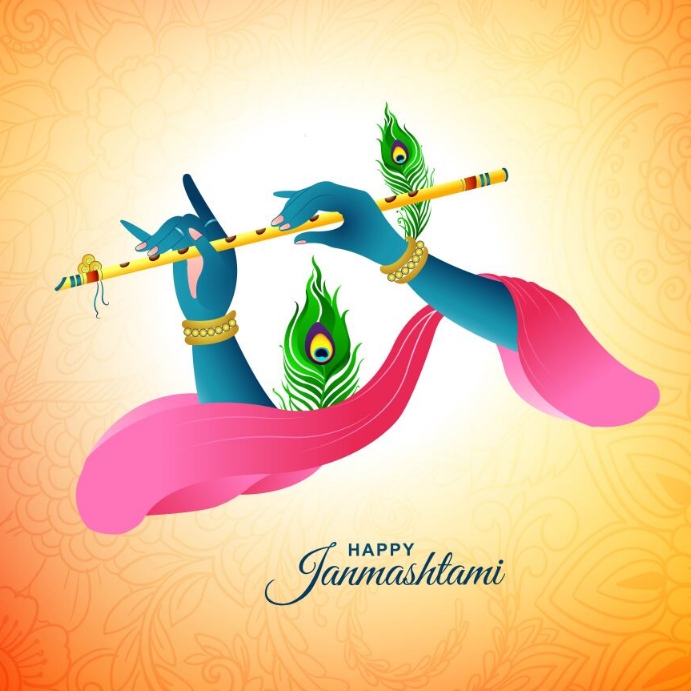 Janmashtami decorative frame vector card Template | PosterMyWall