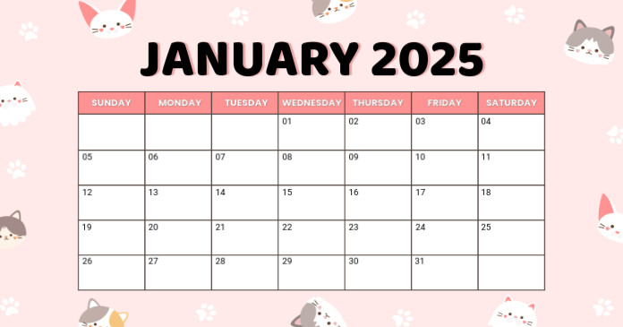 January 2025 Calendar Template | PosterMyWall