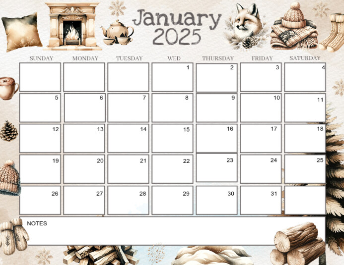 January 2025 calendar Template | PosterMyWall