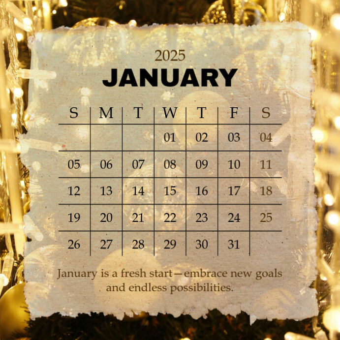 January 2025 Calendar Instagram Post Template | PosterMyWall