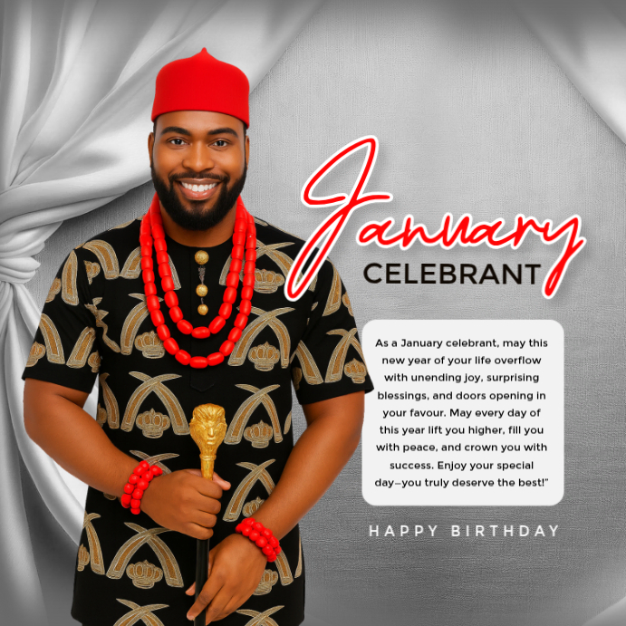 January birthday Template | PosterMyWall