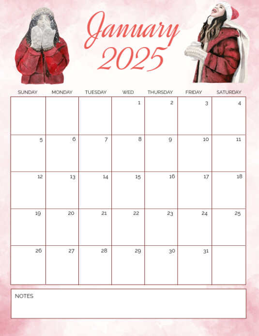 january CALENDAR 2025 Template | PosterMyWall