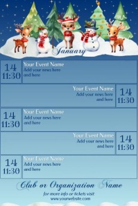 January Calendar by Paula Template | PosterMyWall