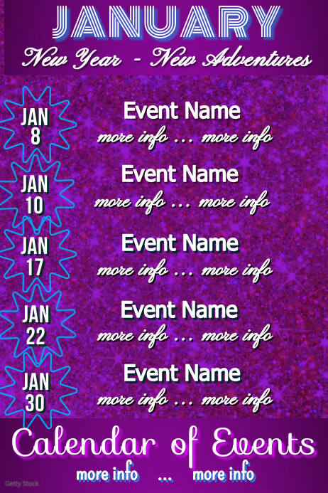 Copy of January Calendar of Events (3) | PosterMyWall