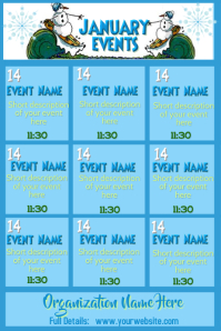 January Upcoming Events Calendar Template | PosterMyWall