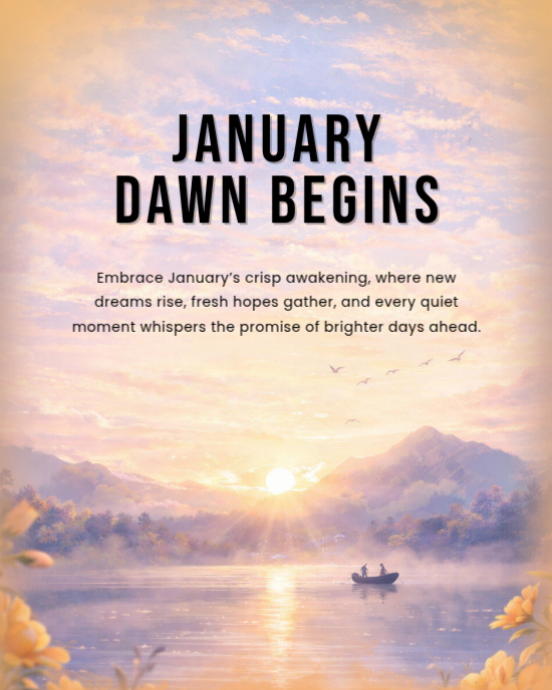 Plantilla de January Dawn Begins – Inspirational New Year Sunrise ...