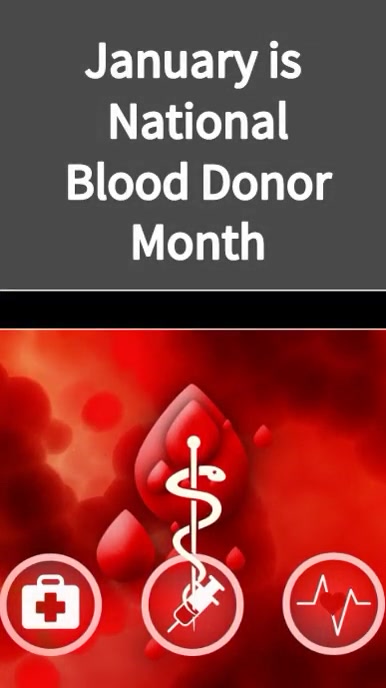January is National Blood Donor Month (1) Template | PosterMyWall