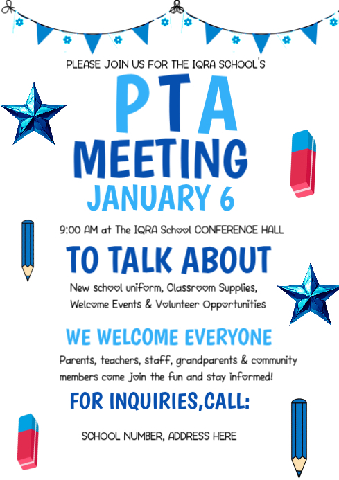 January parent teacher meeting Template | PosterMyWall