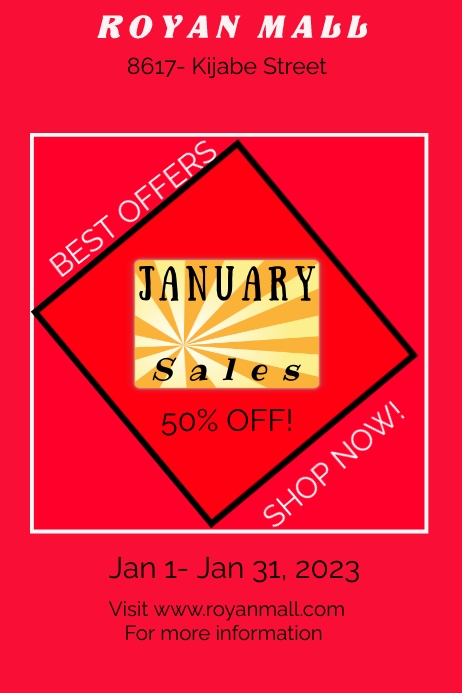 January Sales poster Template | PosterMyWall
