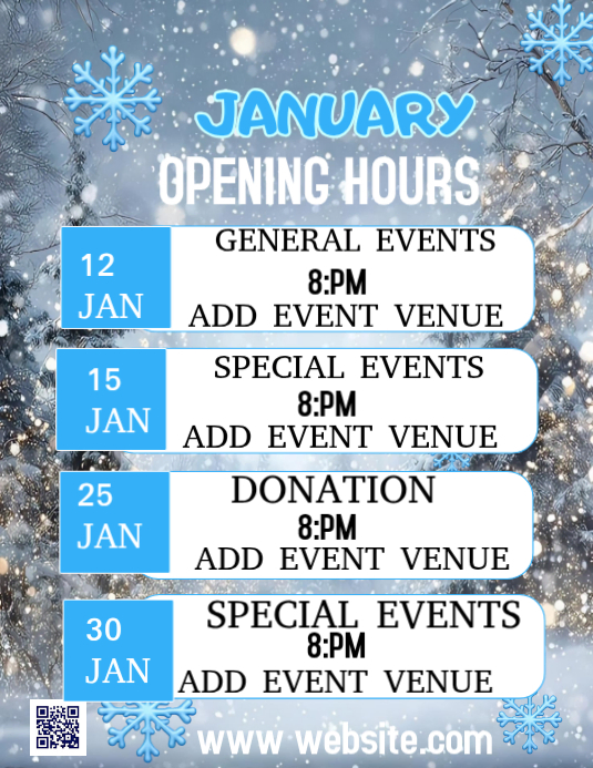 January schedule event Template | PosterMyWall