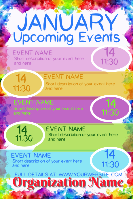 Plantilla de January Upcoming Events | PosterMyWall