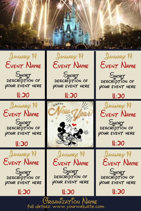 January Upcoming Events Disney Template | PosterMyWall