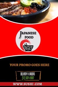 Japanese Food Menu Poster Design Template | PosterMyWall