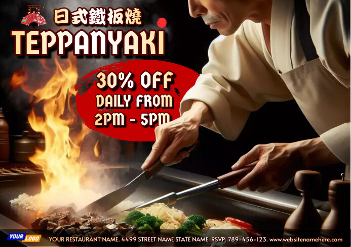 Japanese Teppanyaki Ad Flyer | PosterMyWall