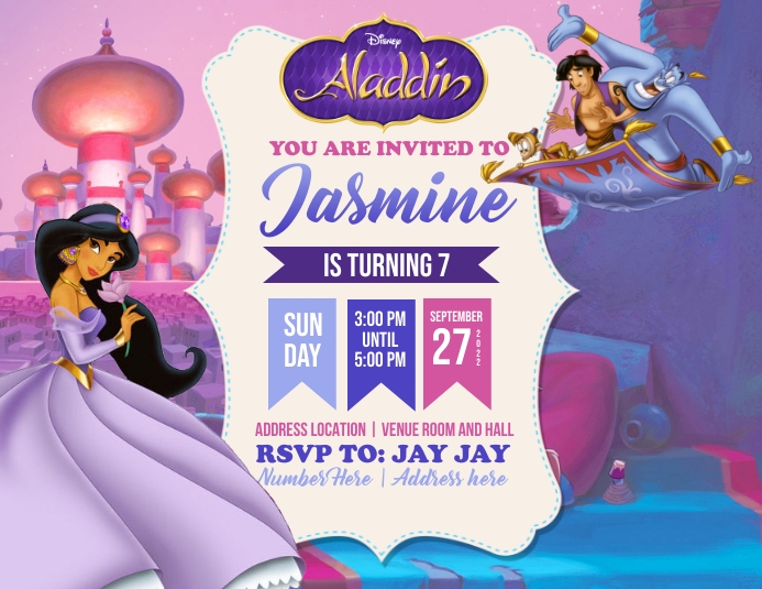 Jasmine and Aladdin Template | PosterMyWall