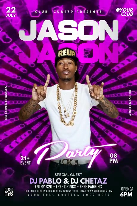 Plantilla de Jason party | PosterMyWall