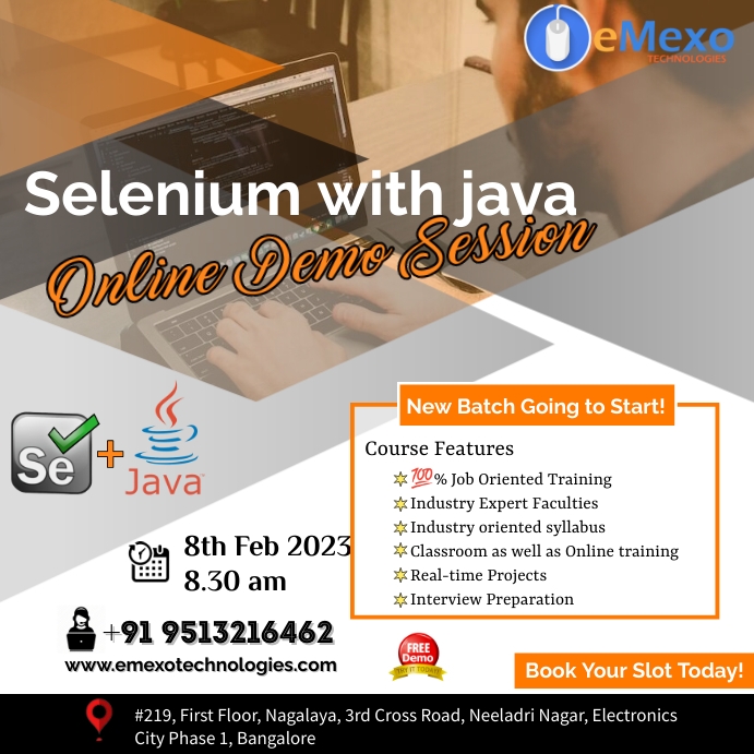 Java With Selenium Online Batch Template Postermywall