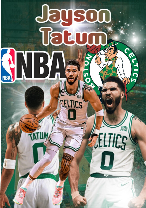 Jayson Tatum Boston Celtics Basketball Sport Template | PosterMyWall
