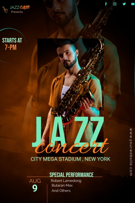 JAZZ CONCERT BANNER TEMPLATE | PosterMyWall
