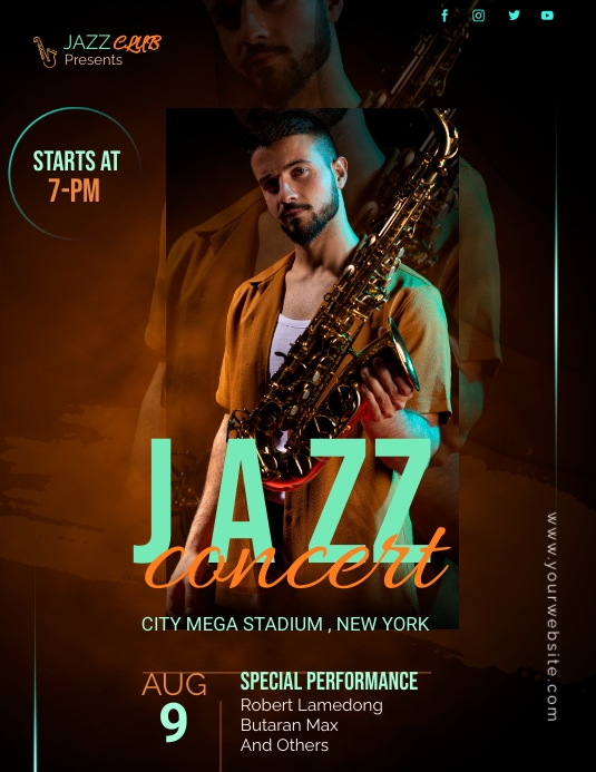 Copy of JAZZ CONCERT FLAYER TEMPLATE | PosterMyWall