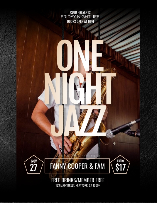 JAZZ CONCERT FLYER Template | PosterMyWall