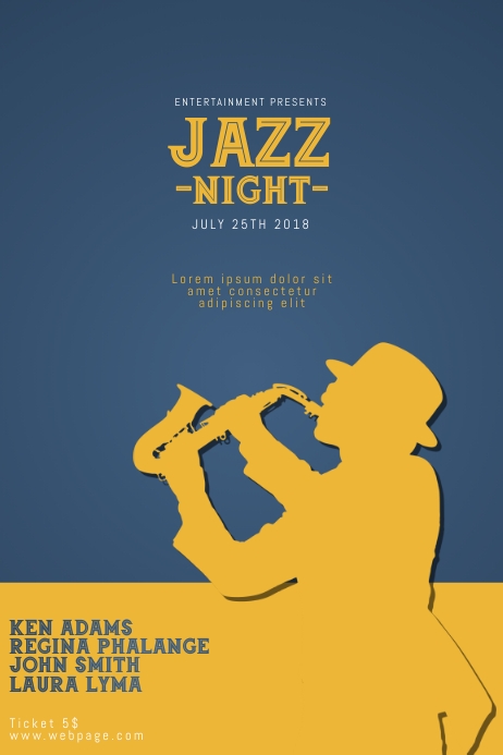 Jazz CONCERT Flyer Template | PosterMyWall