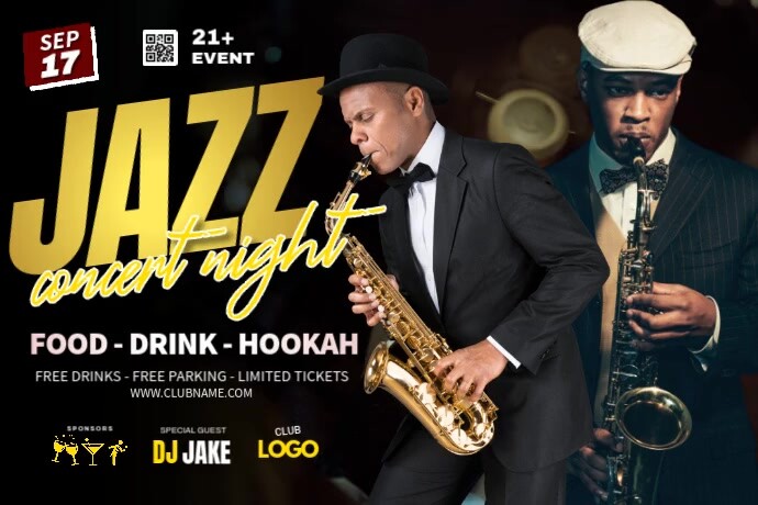 Jazz Concert Night Party Template | PosterMyWall