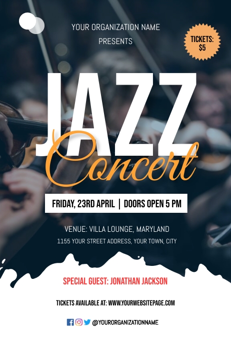 Copy of JAZZ CONCERT POSTER | PosterMyWall