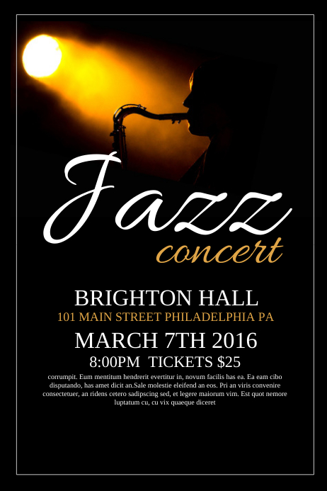 Jazz Concert | PosterMyWall