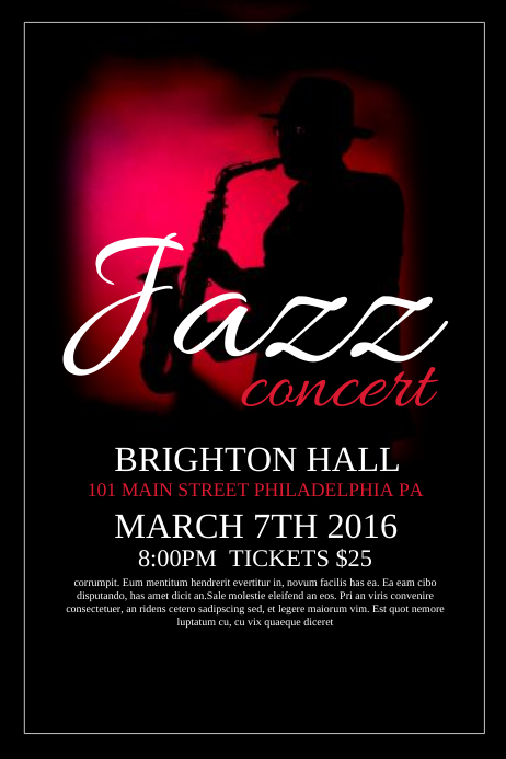 Jazz Concert Template | PosterMyWall