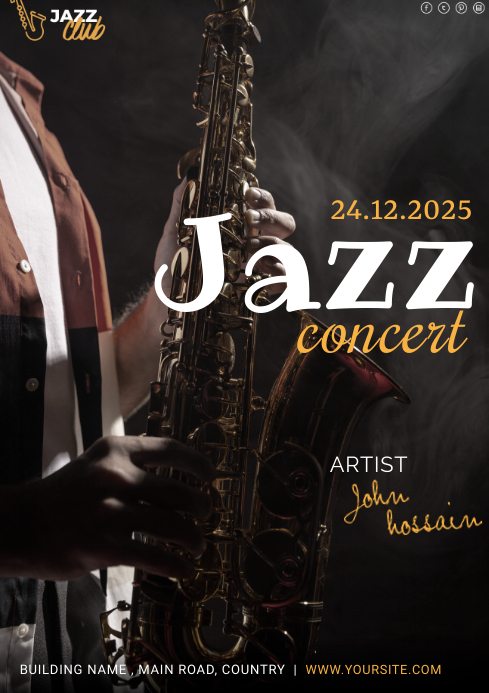 JAZZ CONCERT TEMPLATE | PosterMyWall
