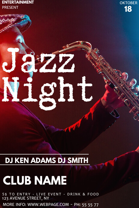 Copy of Jazz event party flyer template | PosterMyWall