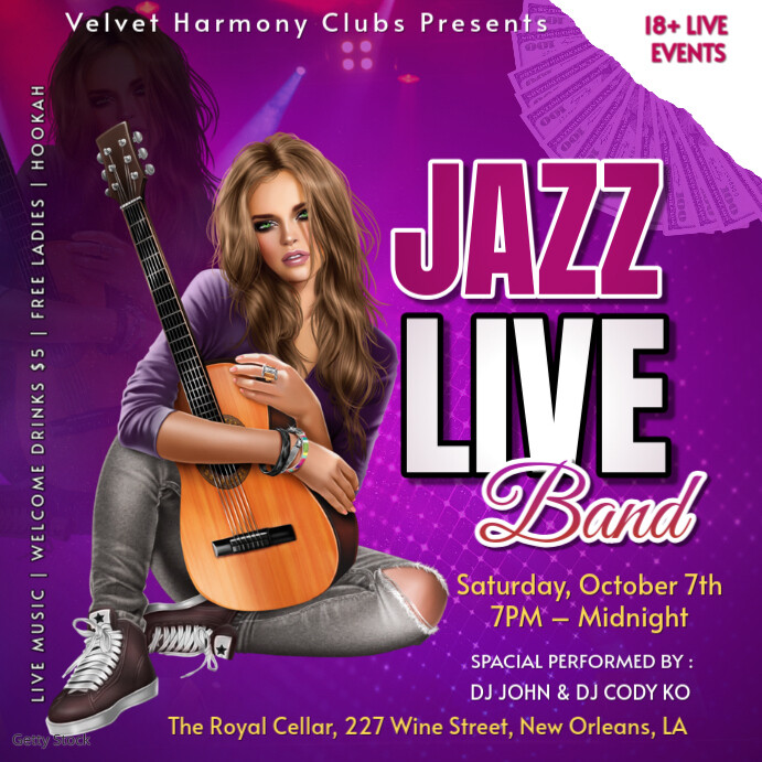 Jazz Live Band Flyer Template | PosterMyWall