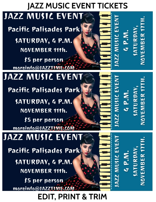 Copy of JAZZ MUSIC EVENT TICKETS | PosterMyWall