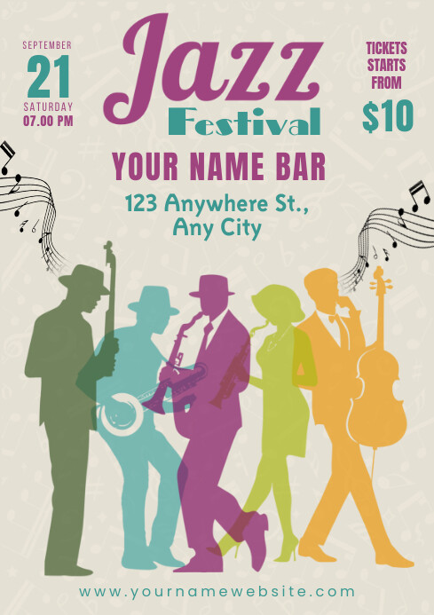 Copy of Jazz Music Festival Promotion Flyer | PosterMyWall