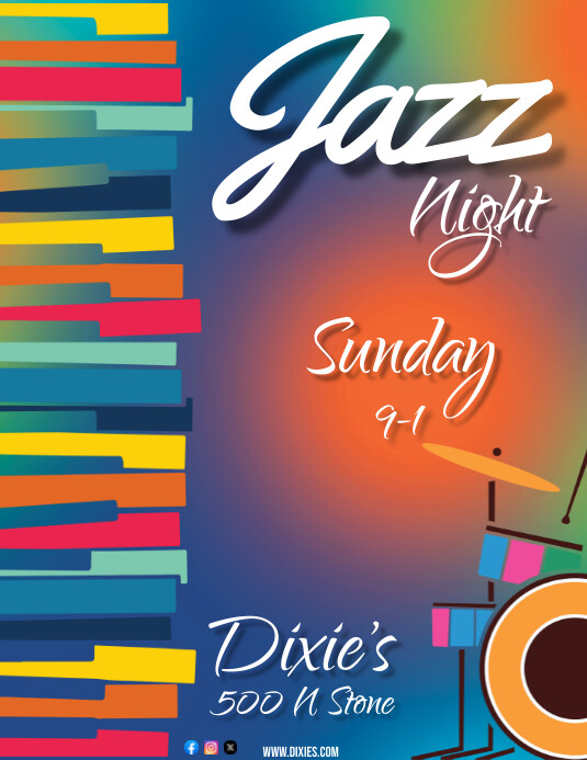 Plantilla de Jazz Night Flyer Ad | PosterMyWall