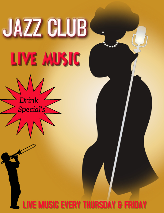 JAZZ NIGHT JAZZ CLUB BAR EVENT Template | PosterMyWall