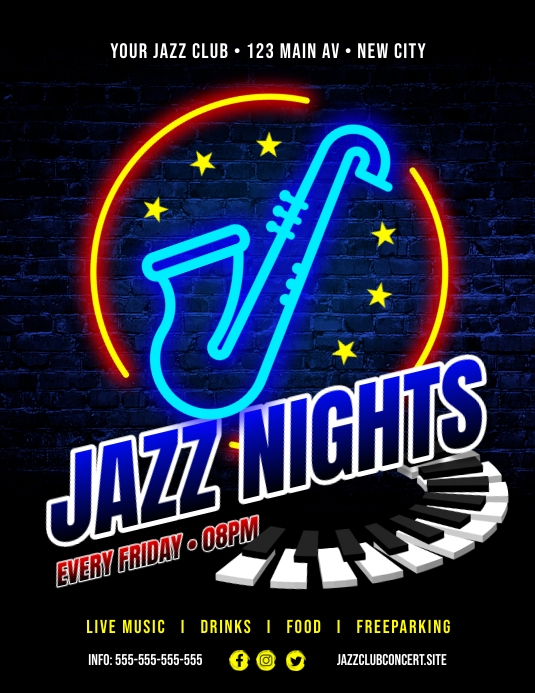 JAZZ NIGHTS FLYER Template | PosterMyWall
